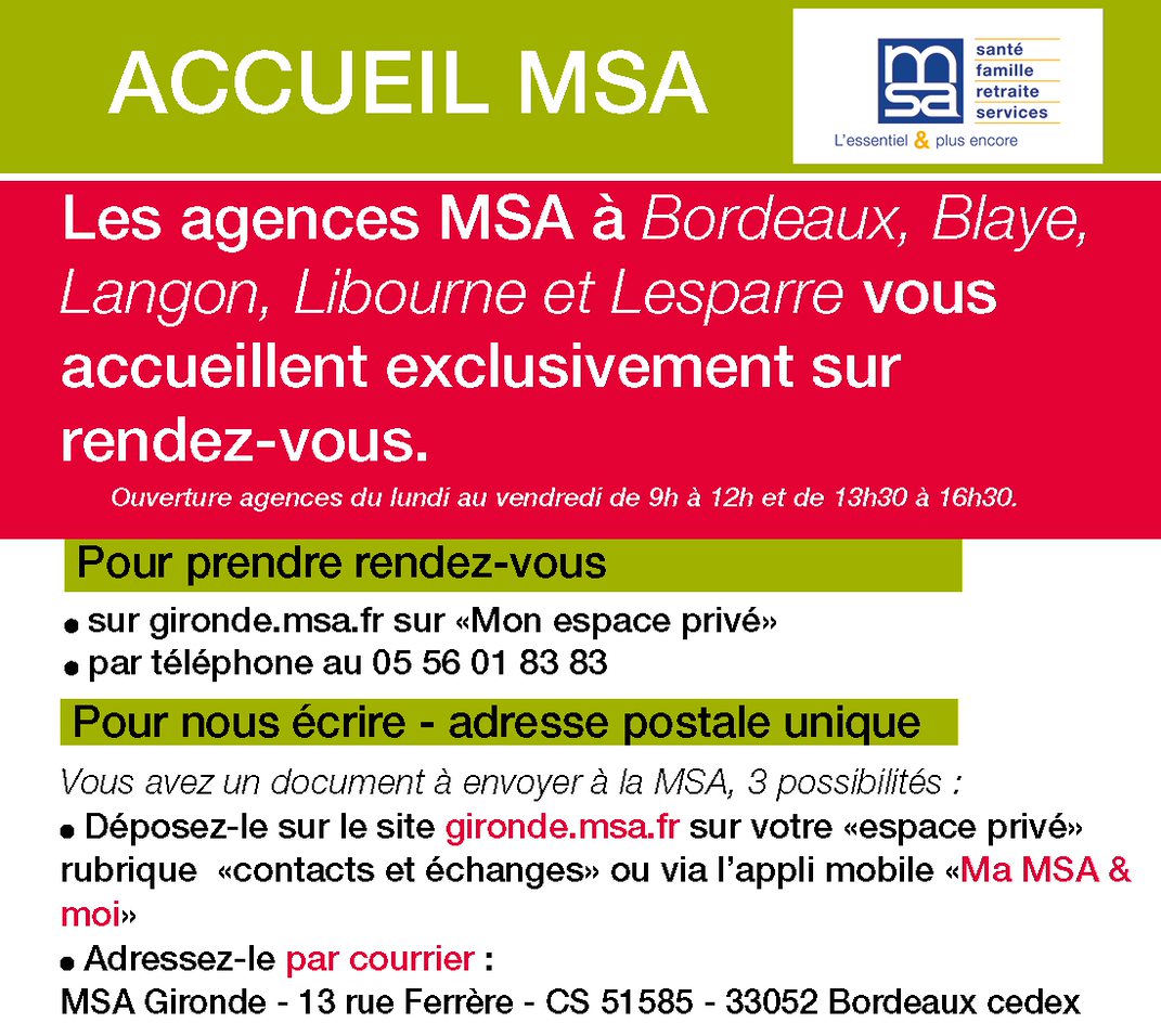 MSA - MSA Gironde accueil - MSA Gironde